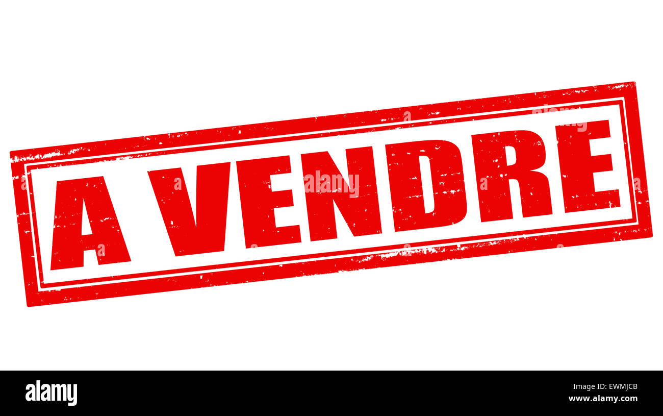 Stamp with text for sale in French language inside, illustration Stock ...