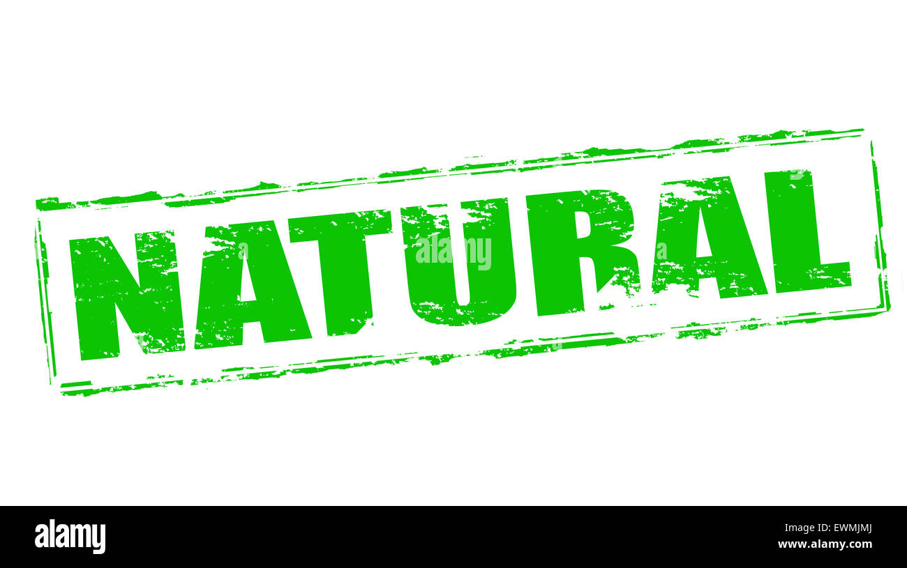 Stamp with word natural inside, illustration Stock Photo - Alamy