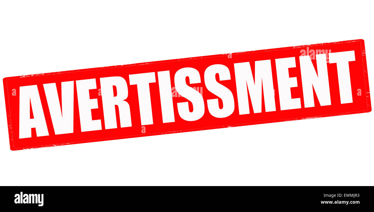 Stamp with word warn in French language inside, illustration Stock ...