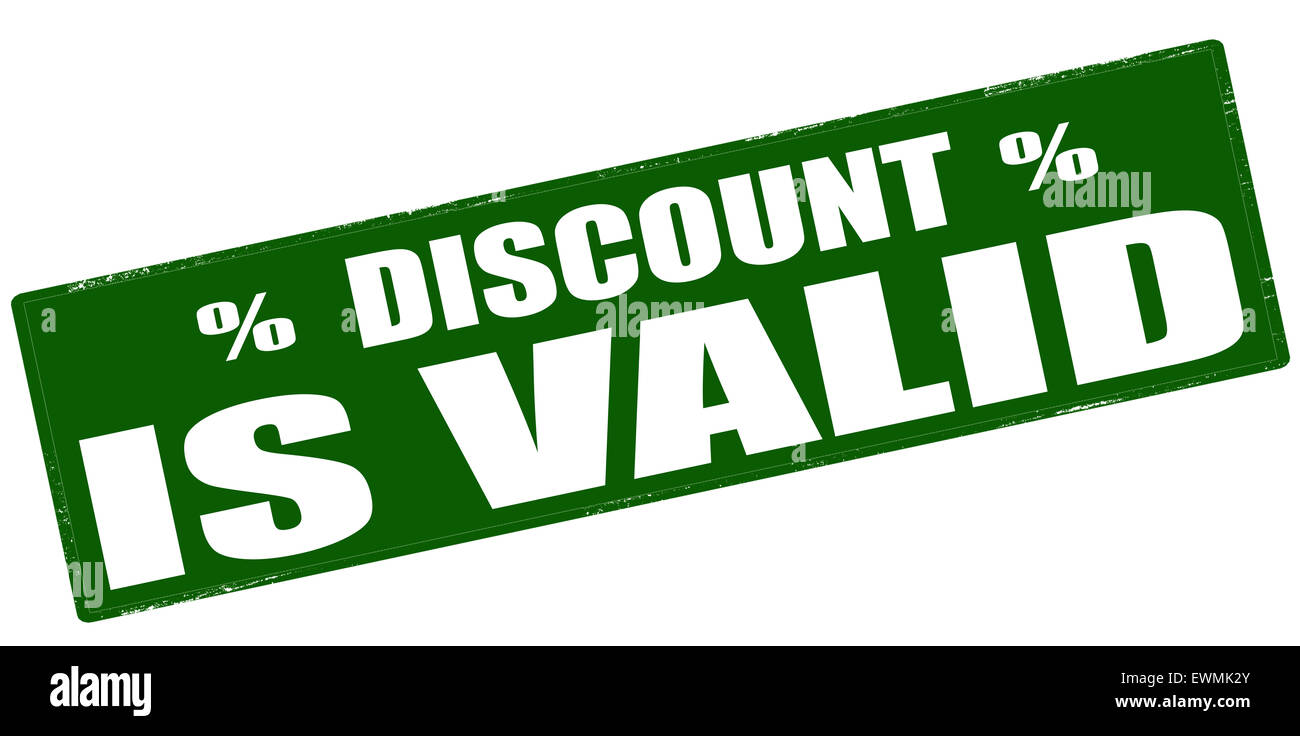 Stamp with text discount is valid inside, illustration Stock Photo - Alamy