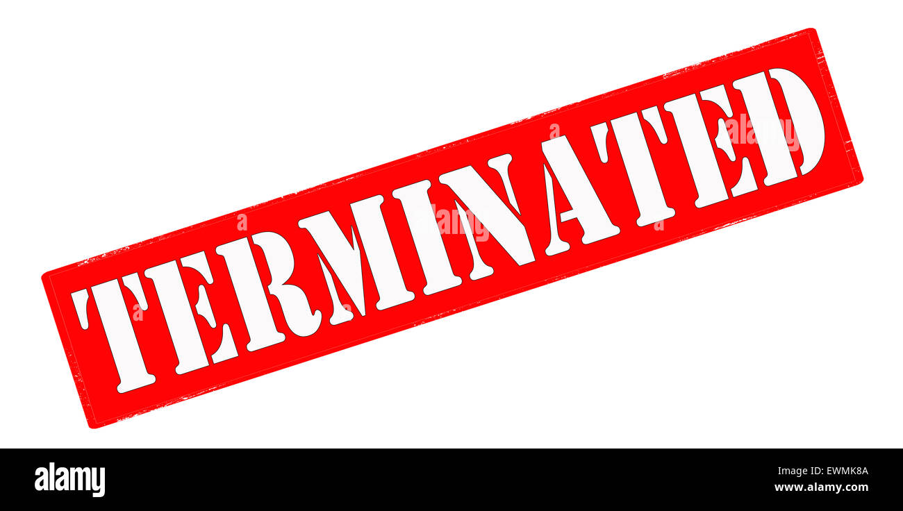 Stamp with word terminated inside, illustration Stock Photo - Alamy