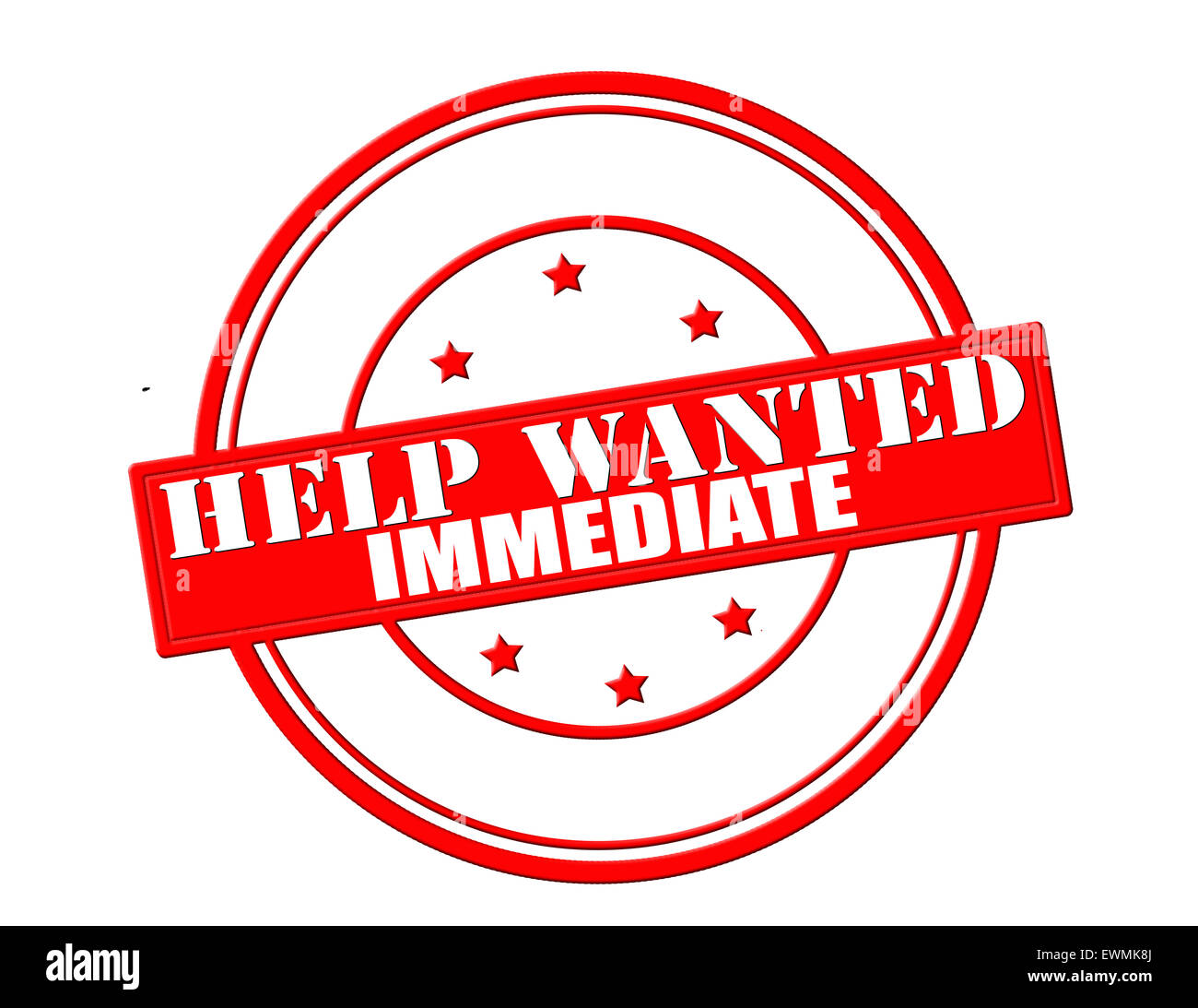 Stamp with text help wanted inside, illustration Stock Photo - Alamy
