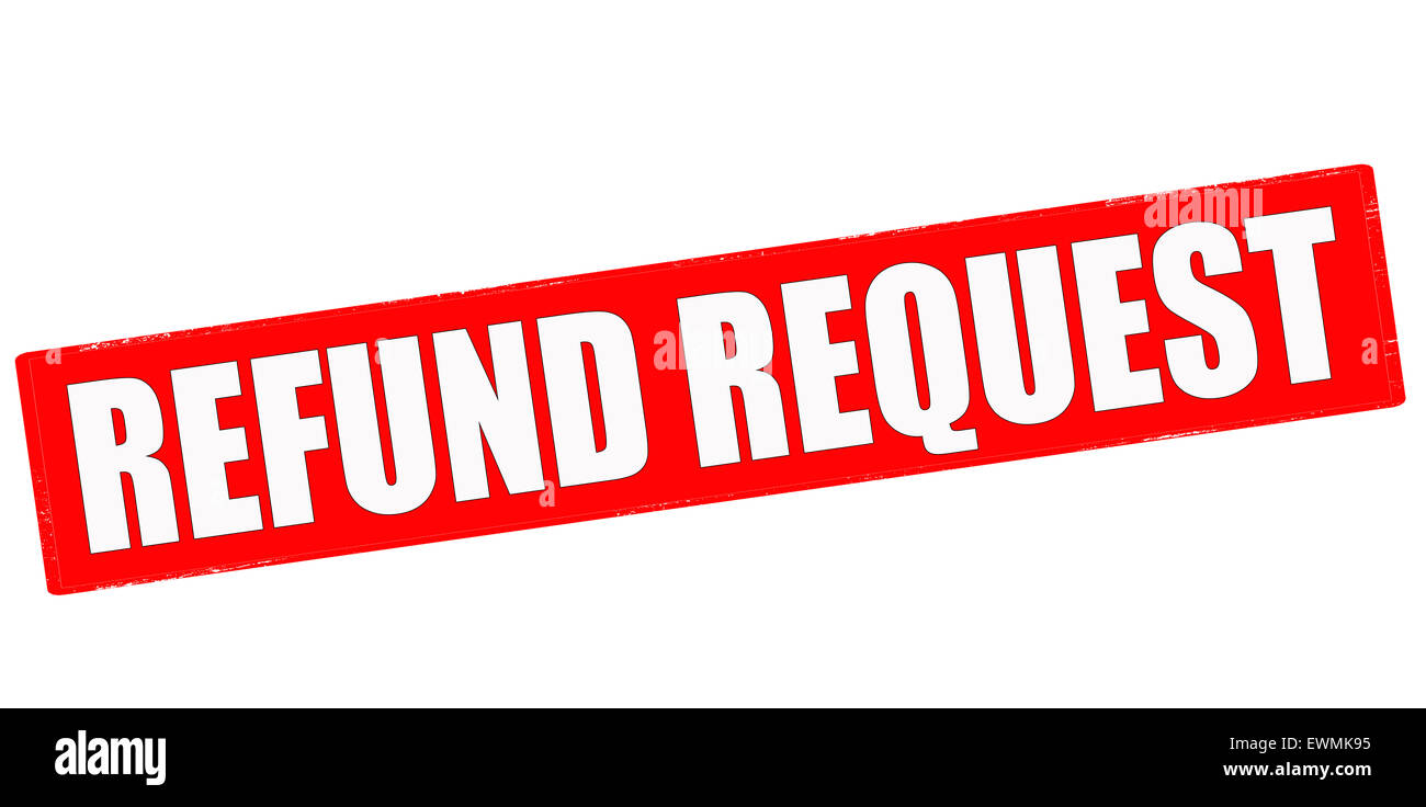Stamp with text refund request inside, illustration Stock Photo - Alamy