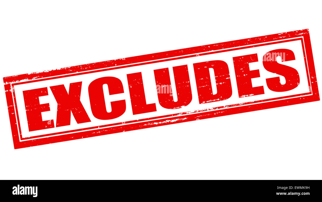 Stamp with word excludes inside, illustration Stock Photo - Alamy