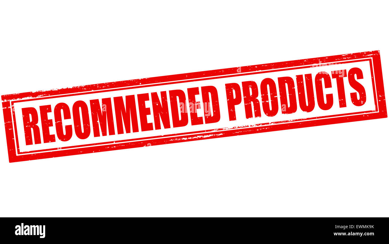 Stamp with text recommended products inside, illustration Stock Photo ...