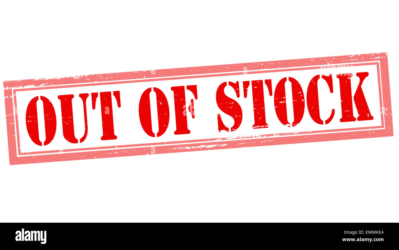Stamp with text out of stock inside, illustration Stock Photo - Alamy