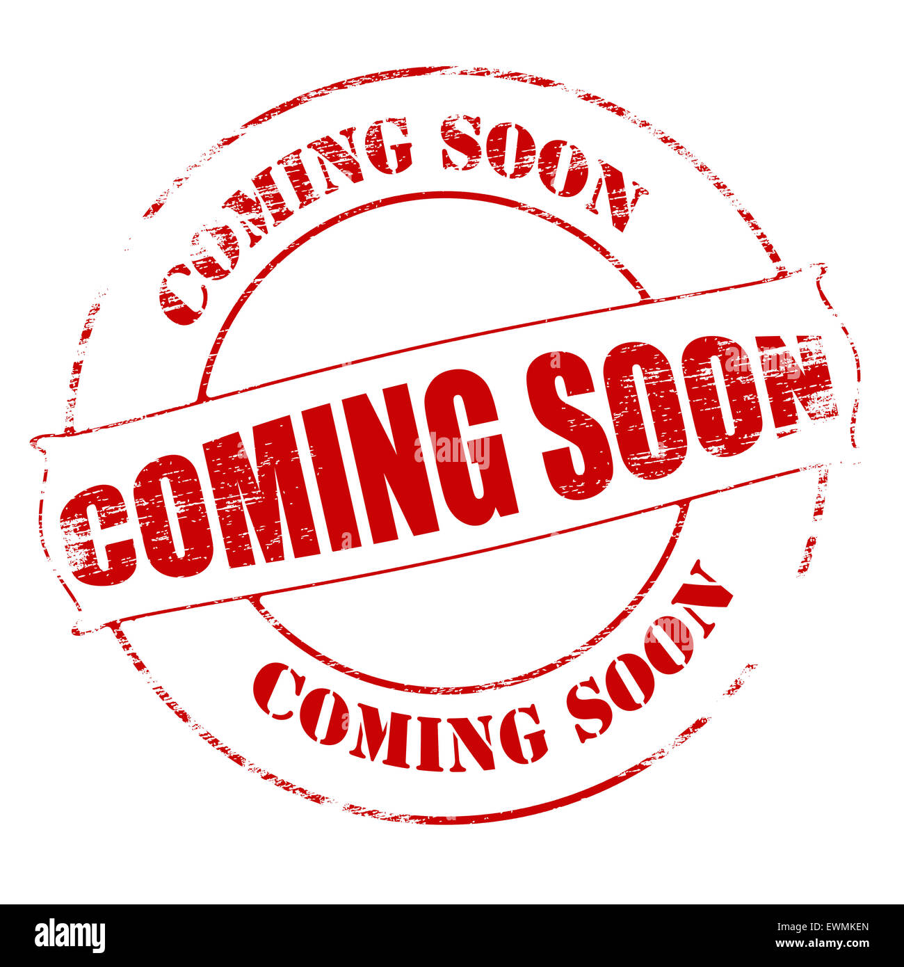 Stamp with text coming soon inside, illustration Stock Photo - Alamy