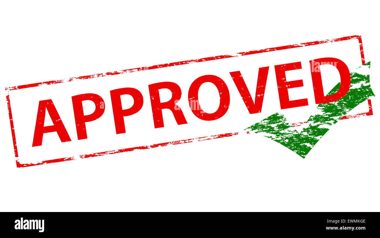Stamp with word approved inside, illustration Stock Photo - Alamy