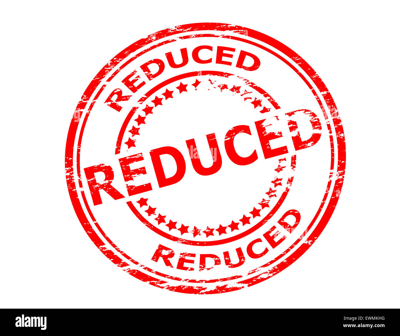 Stamp with word reduced inside, illustration Stock Photo - Alamy