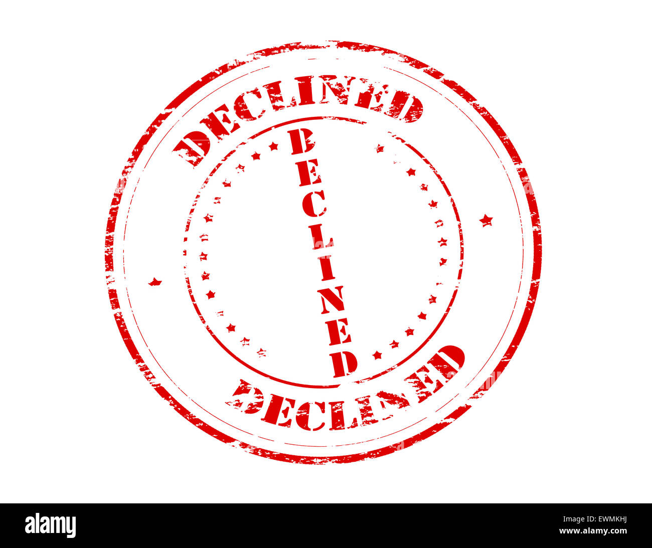 Stamp with word declined inside, illustration Stock Photo - Alamy