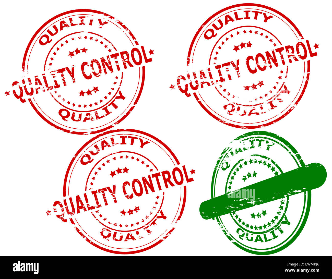 Set of stamps with text quality control inside, illustration Stock ...