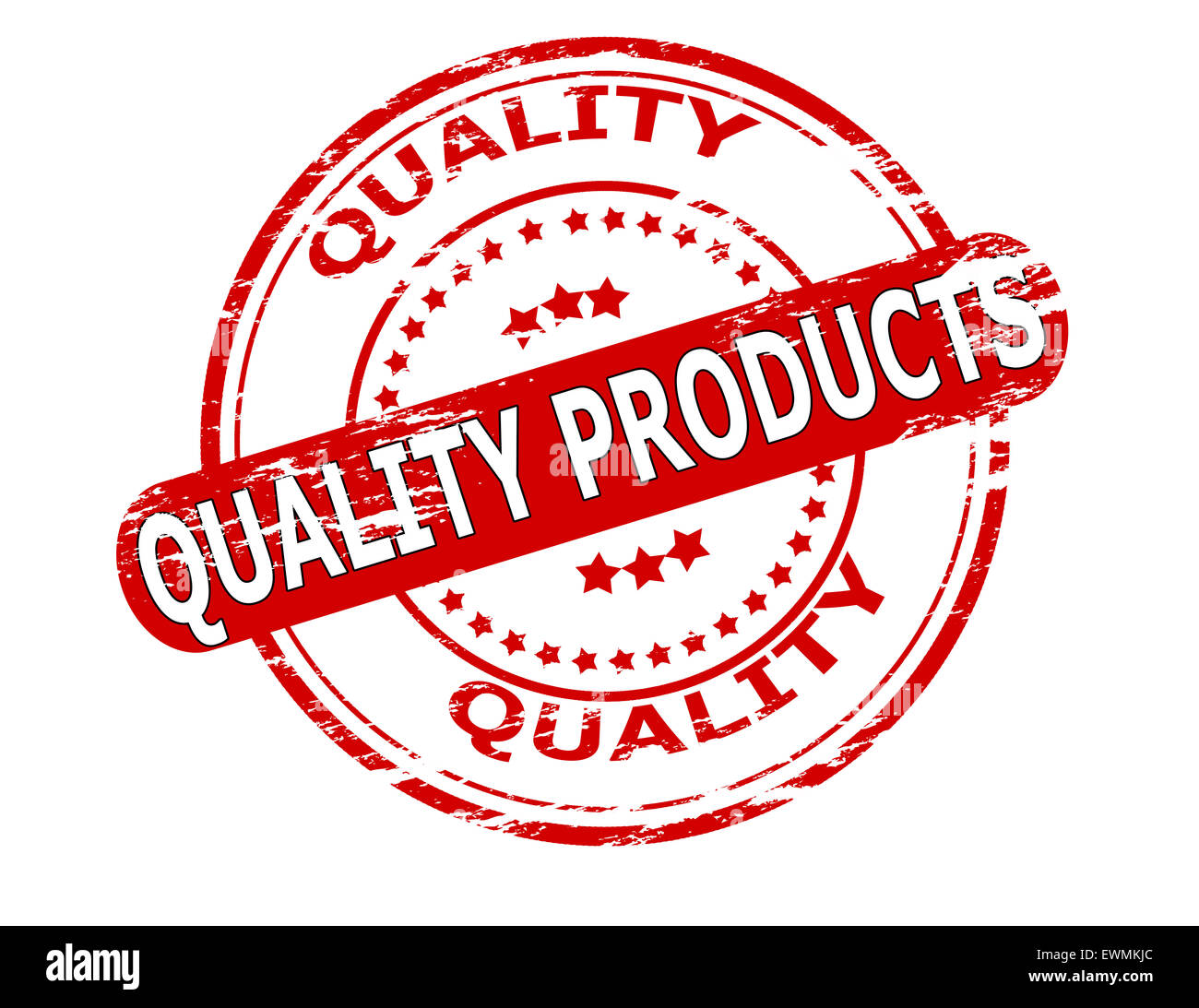 Stamp with text quality products inside, illustration Stock Photo - Alamy
