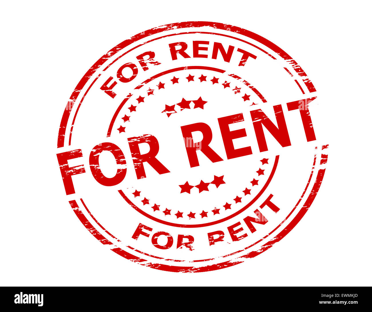 Stamp with text for rent inside, illustration Stock Photo - Alamy
