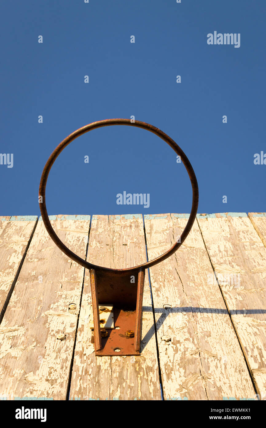 Old netless basketball hoop hi-res stock photography and images - Alamy
