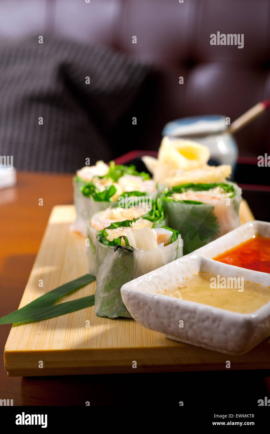 macro closeup of fresh sushi choice combination assortment selection ...