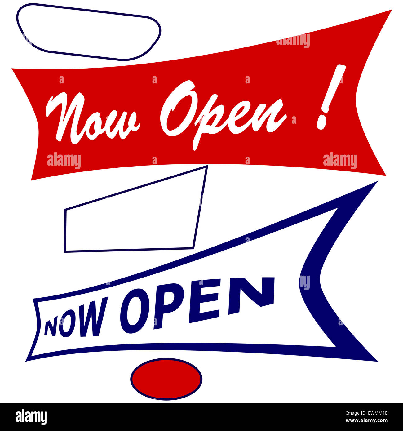 Set of stamps with text now open inside, illustration Stock Photo - Alamy