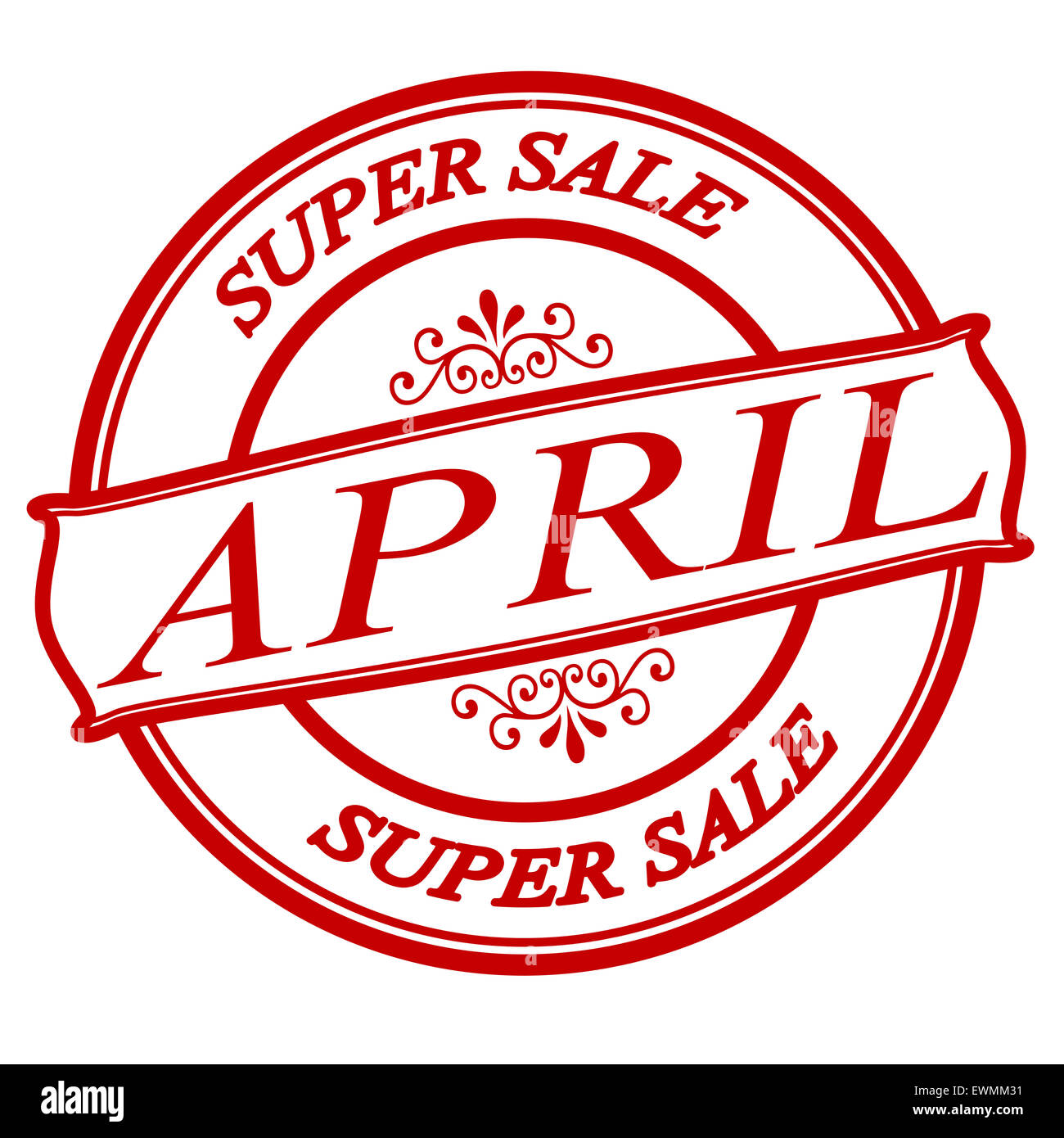 Stamp with text April super sale inside, illustration Stock Photo - Alamy