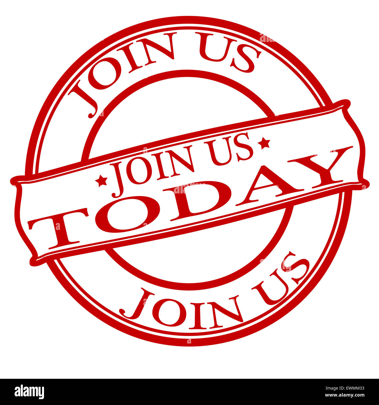 Stamp with text join us today inside, illustration Stock Photo - Alamy