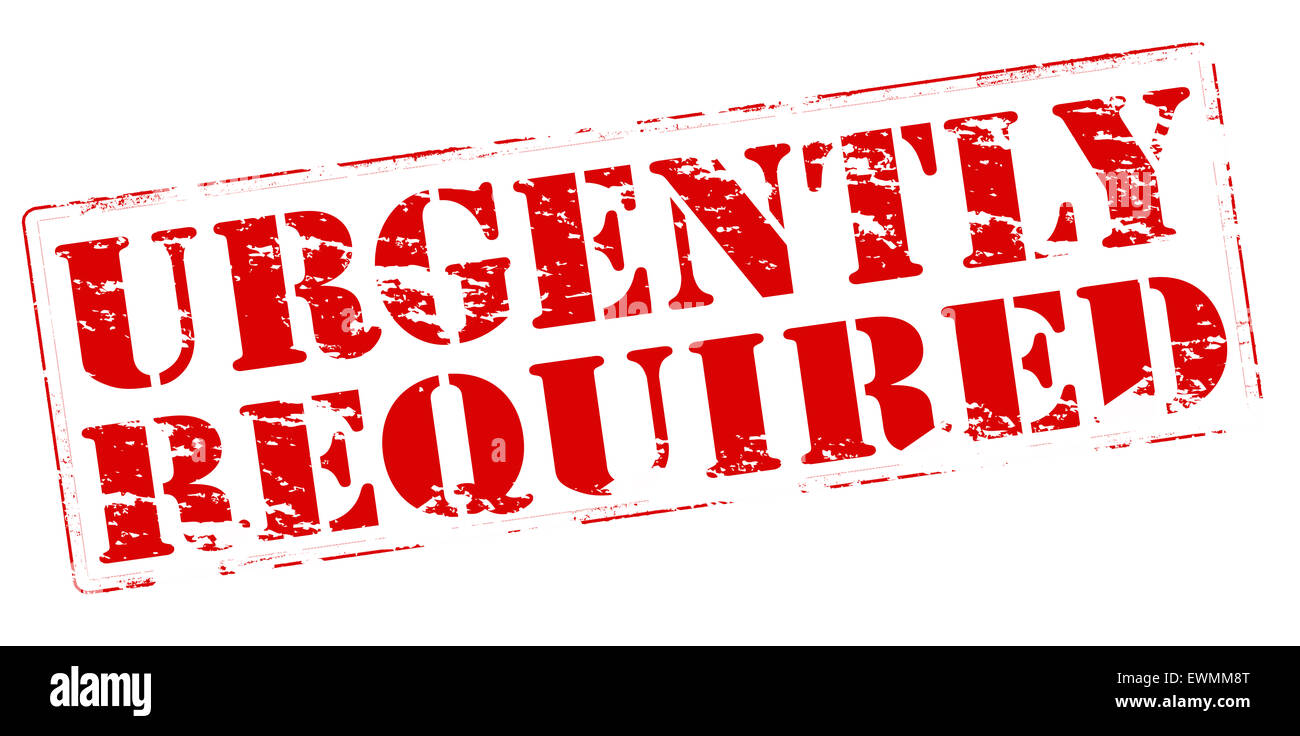 Rubber stamp with text urgently required inside, illustration Stock ...
