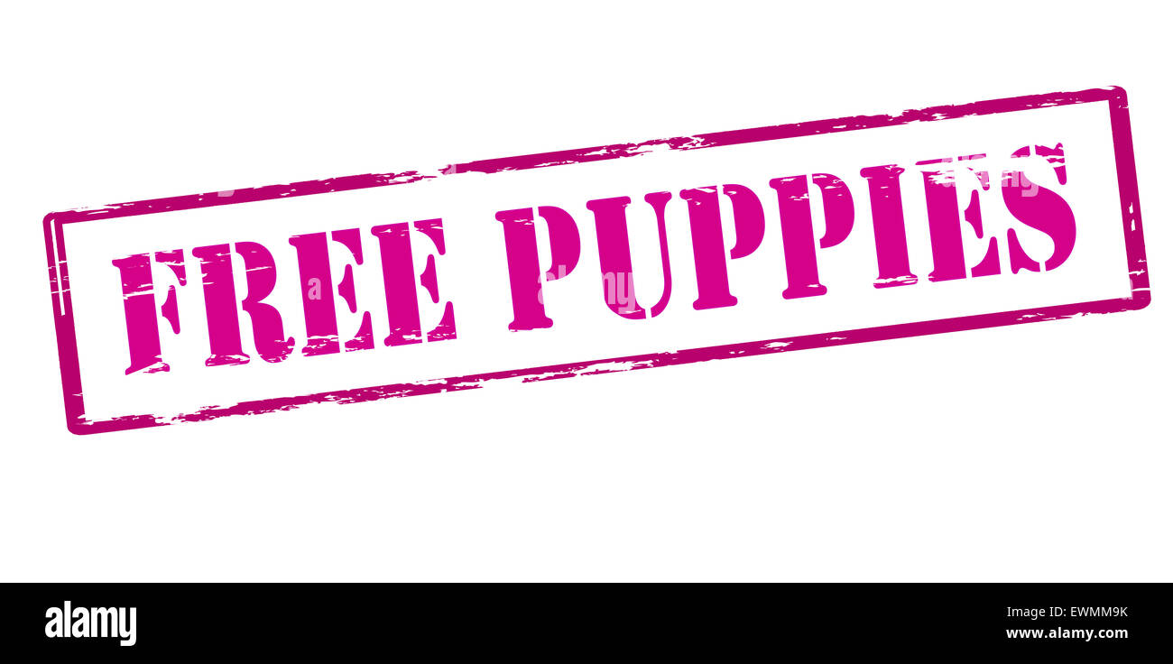 Rubber stamp with text free puppies inside, illustration Stock Photo ...