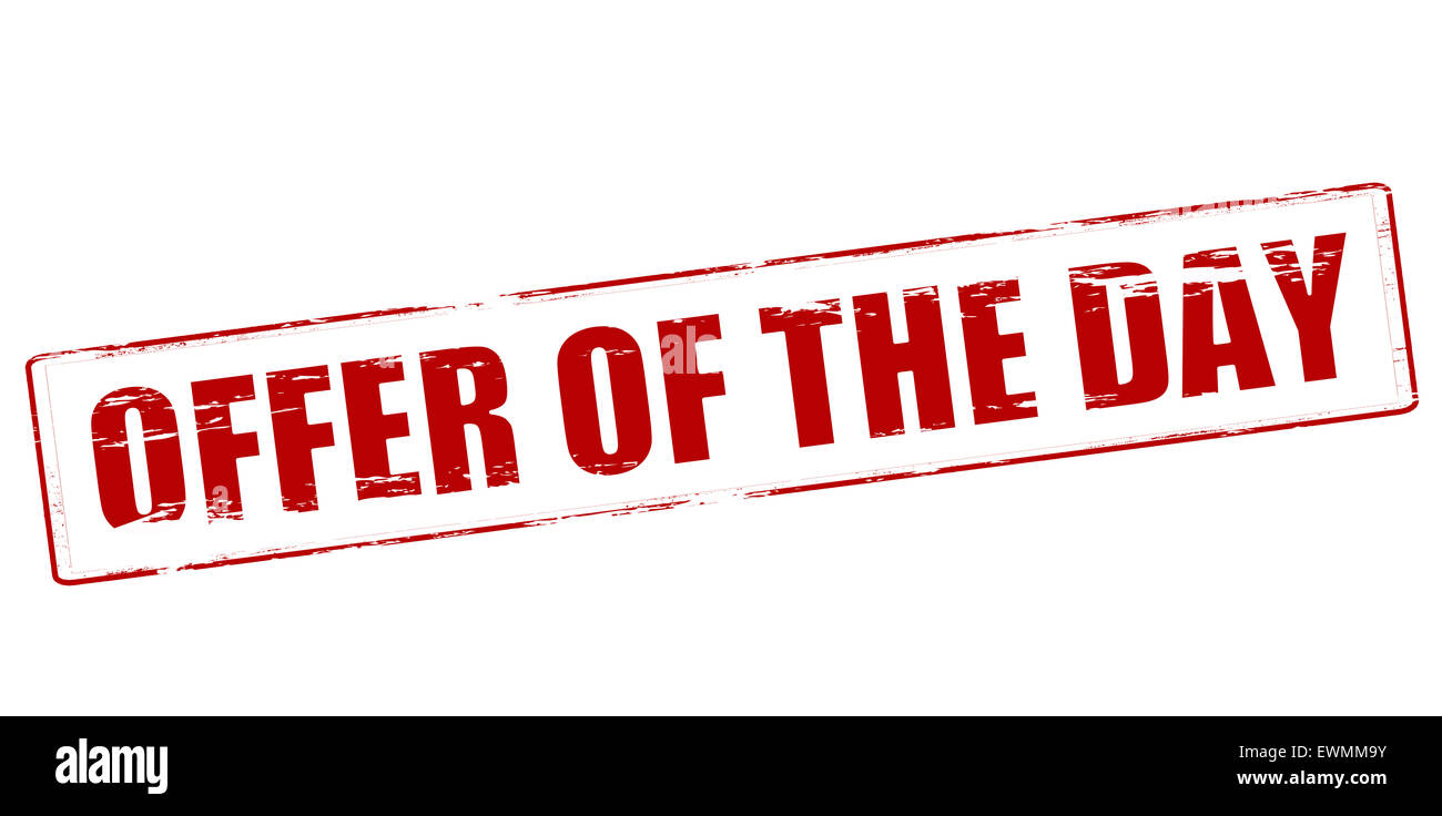 Rubber stamp with text offer of the day inside, illustration Stock ...