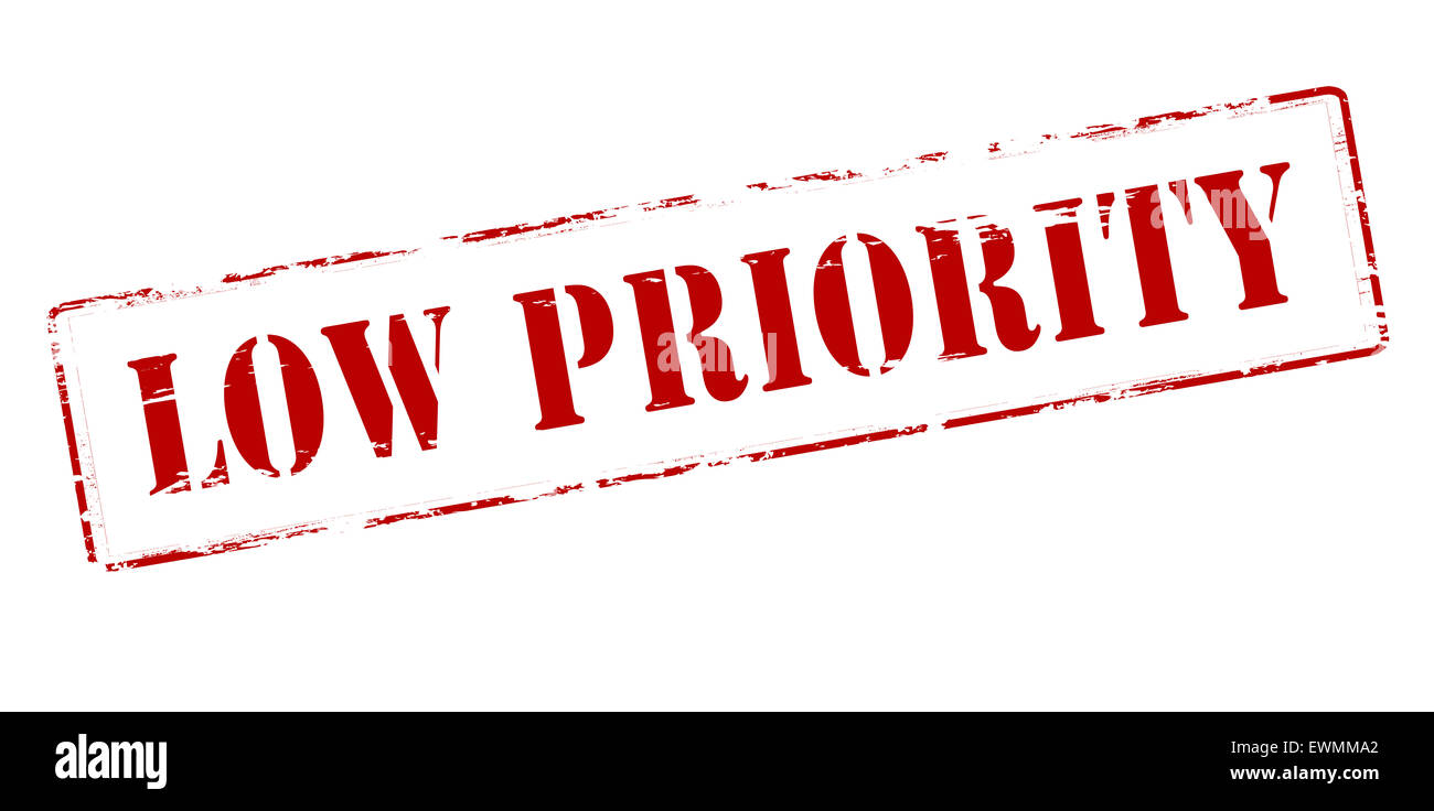 Rubber stamp with text low priority inside, illustration Stock Photo ...