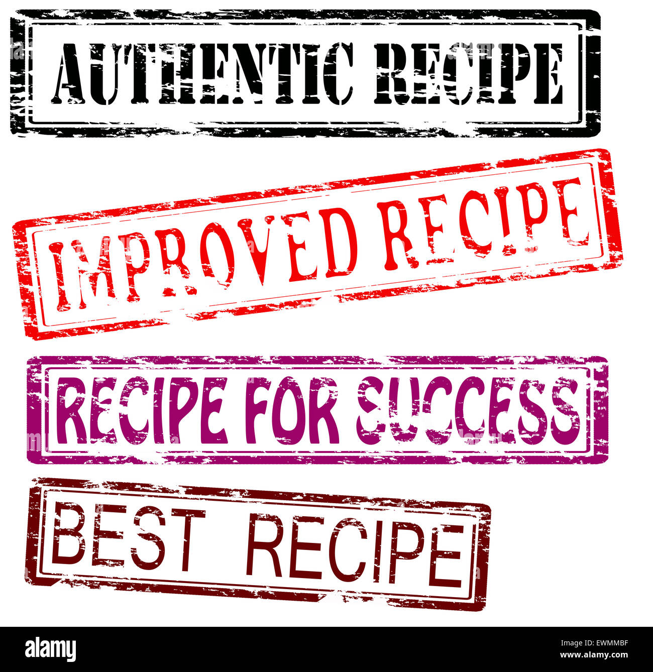 Set of stamps with different text inside, illustration Stock Photo - Alamy