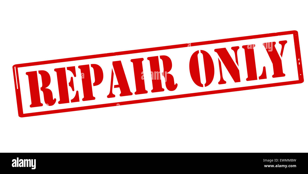 Rubber stamp with text repair only inside, illustration Stock Photo - Alamy