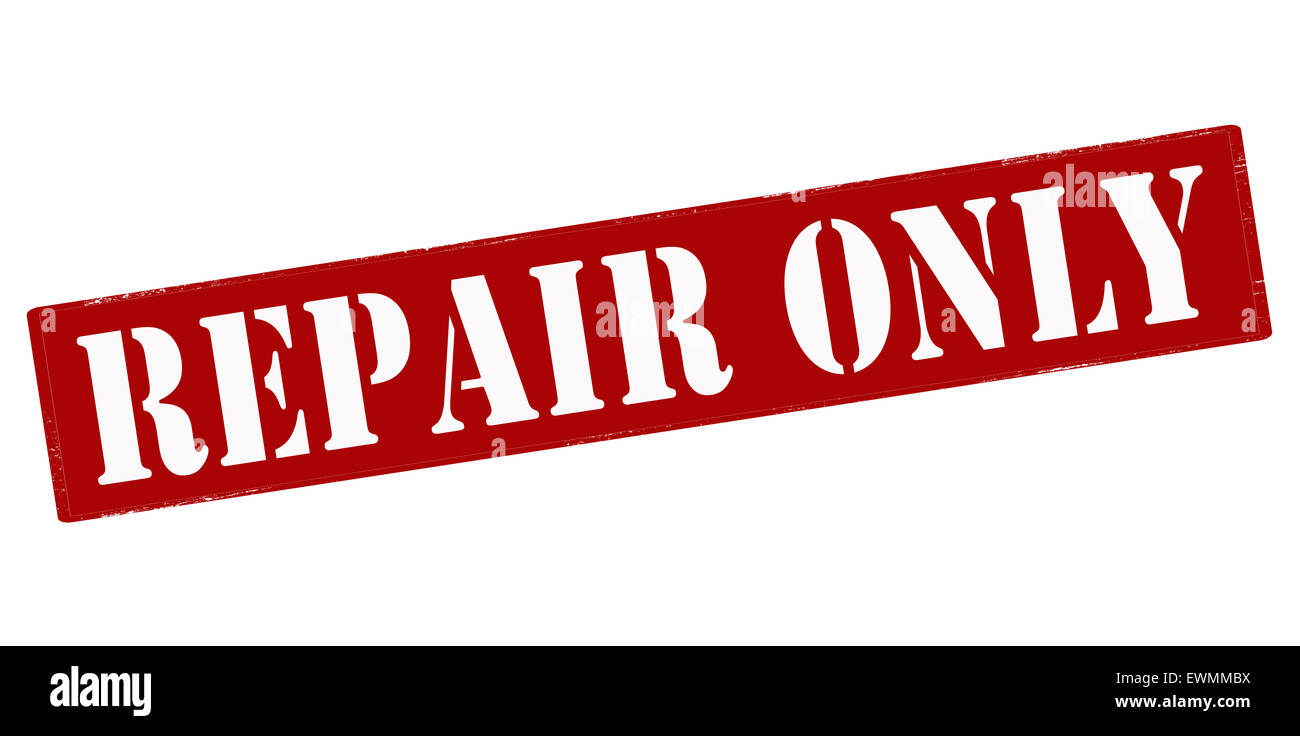 Rubber stamp with text repair only inside, illustration Stock Photo - Alamy