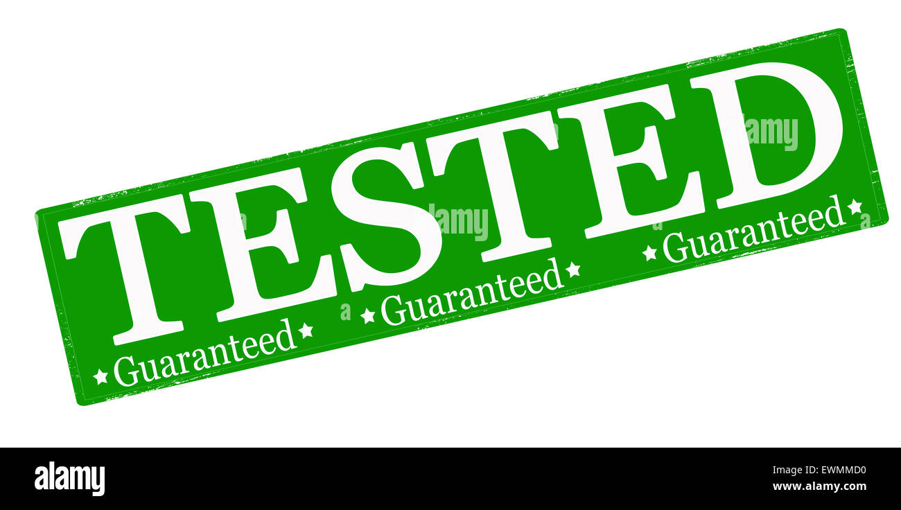 Rubber stamp with word tested inside, illustration Stock Photo - Alamy