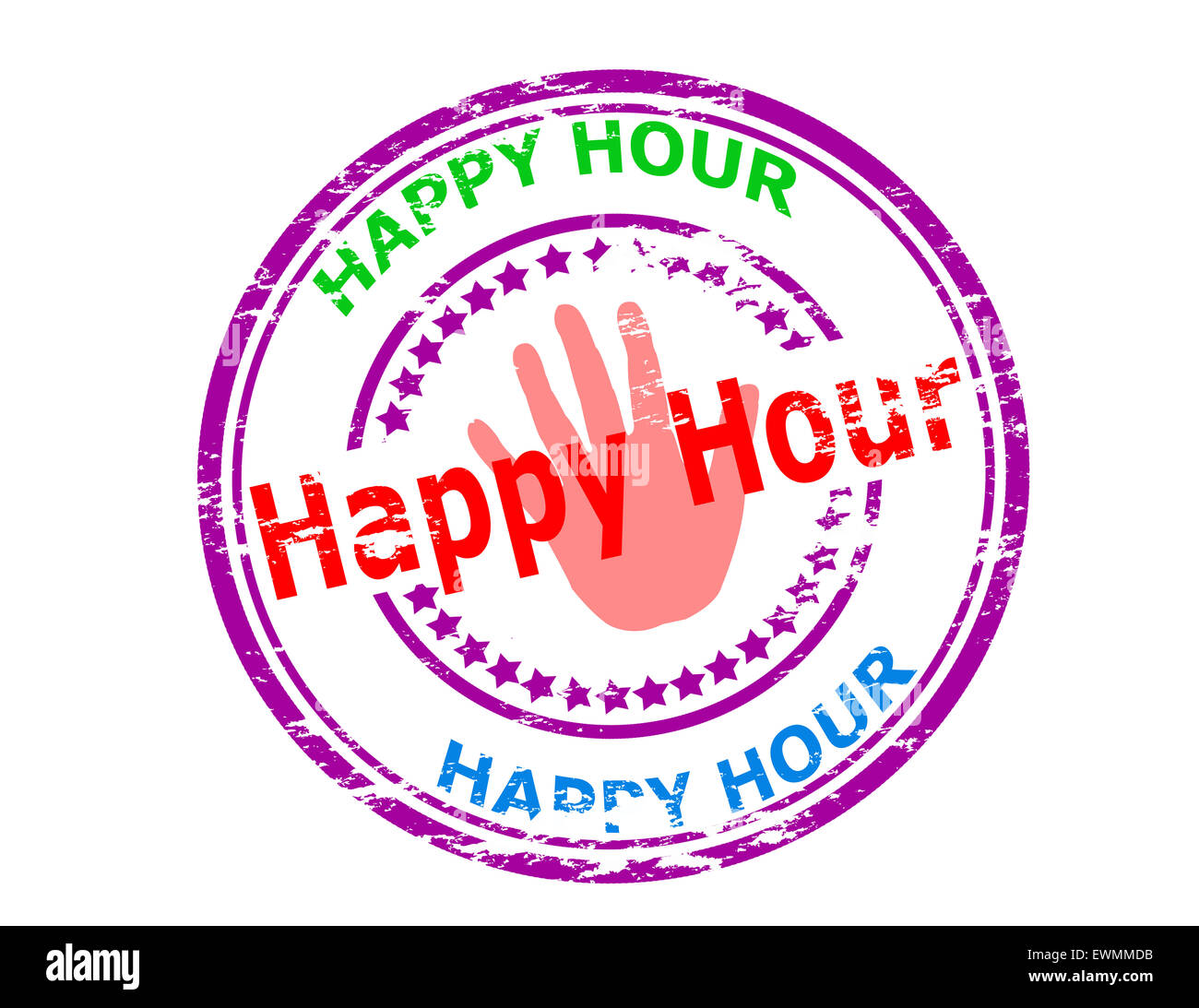 Happy hour stamp hi-res stock photography and images - Alamy