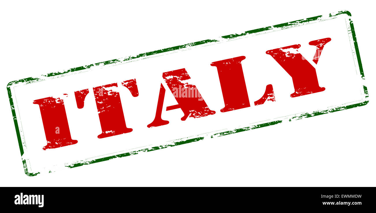 Rubber stamp with word Italy inside, illustration Stock Photo - Alamy