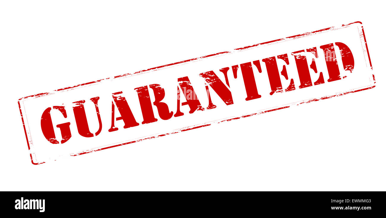 Rubber stamp with word guaranteed inside, illustration Stock Photo - Alamy