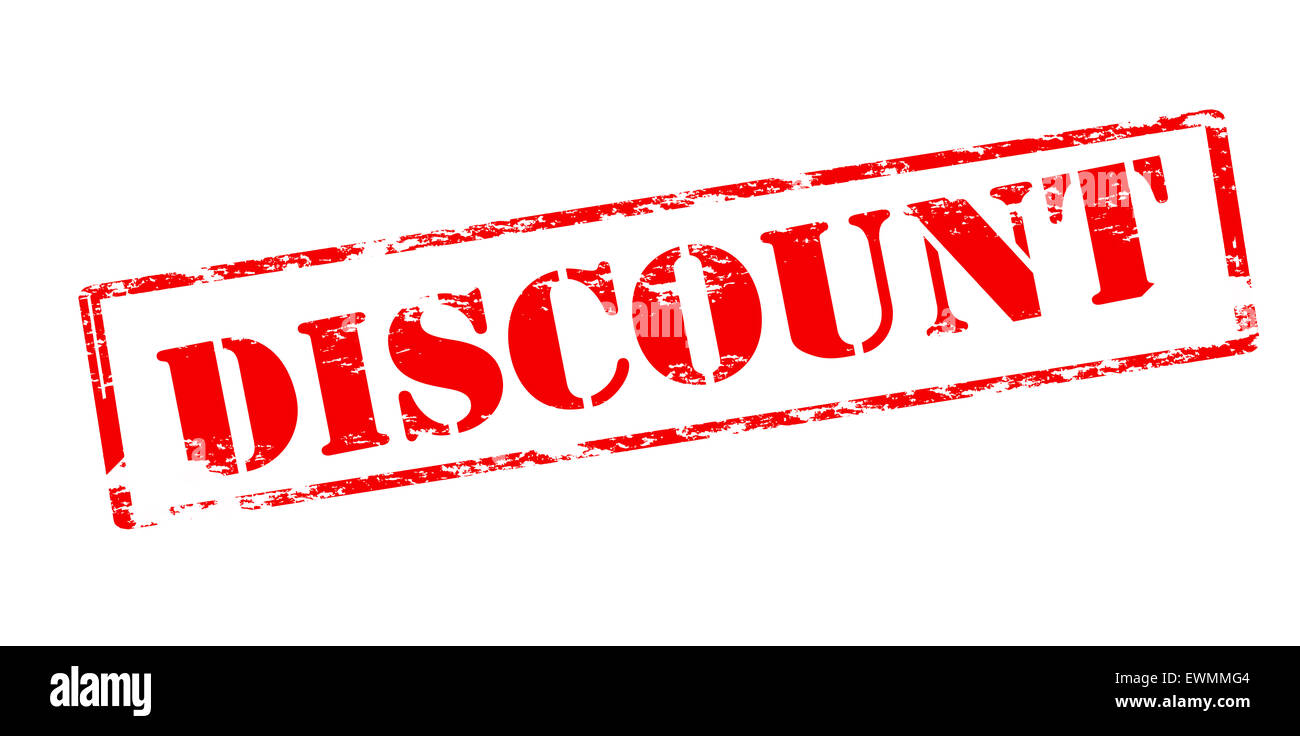 Rubber stamp with word discount inside, illustration Stock Photo - Alamy
