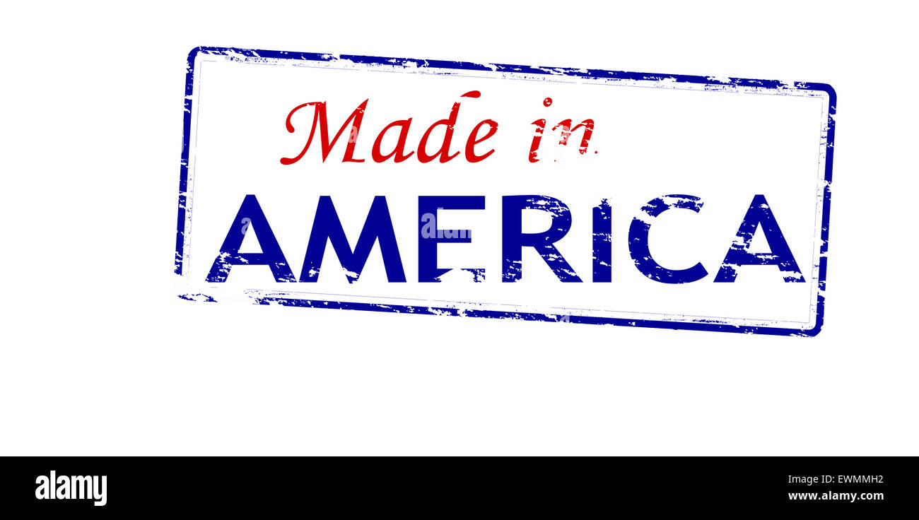 Rubber stamp with text made in America inside, illustration Stock Photo ...