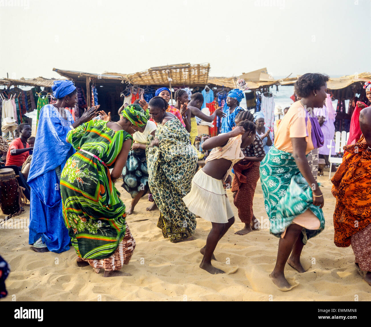 Gambian women dancing, Kotu beach, Gambia, West Africa Stock Photo - Alamy