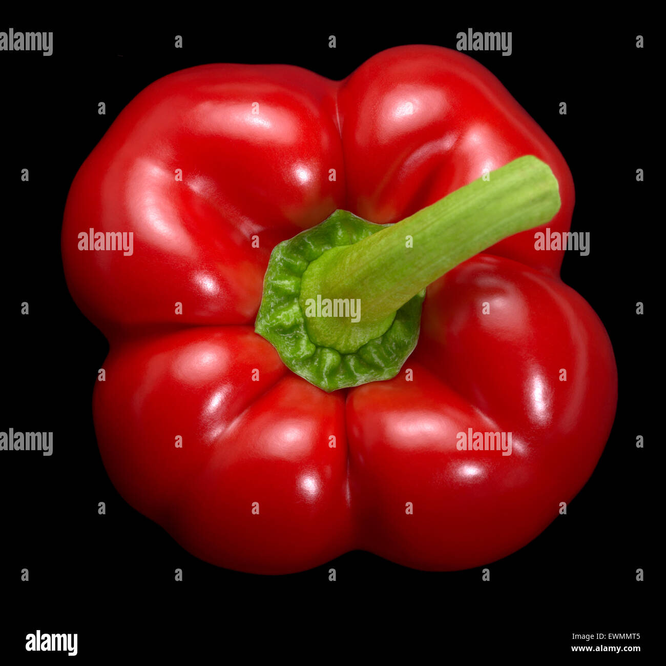 fresh red bell pepper in dark back Stock Photo - Alamy