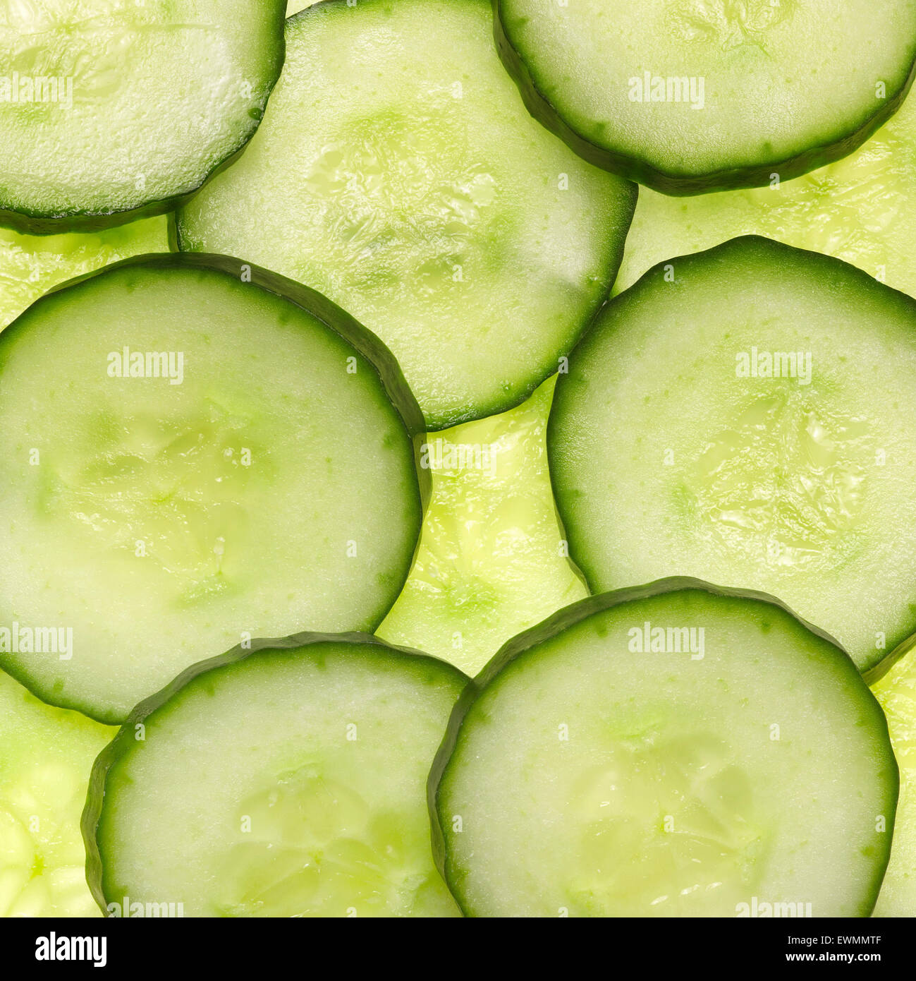 full frame background of fresh green gherkin slices Stock Photo - Alamy