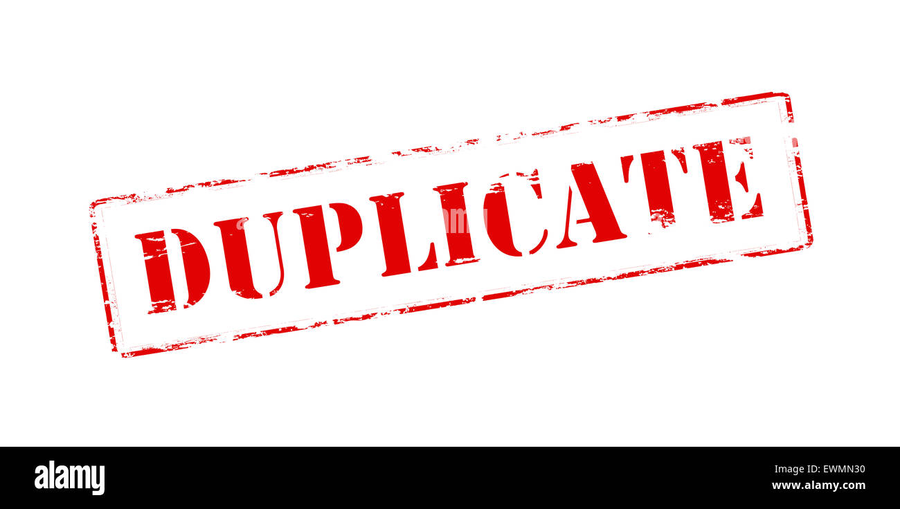 Rubber stamp with word duplicate inside, illustration Stock Photo - Alamy