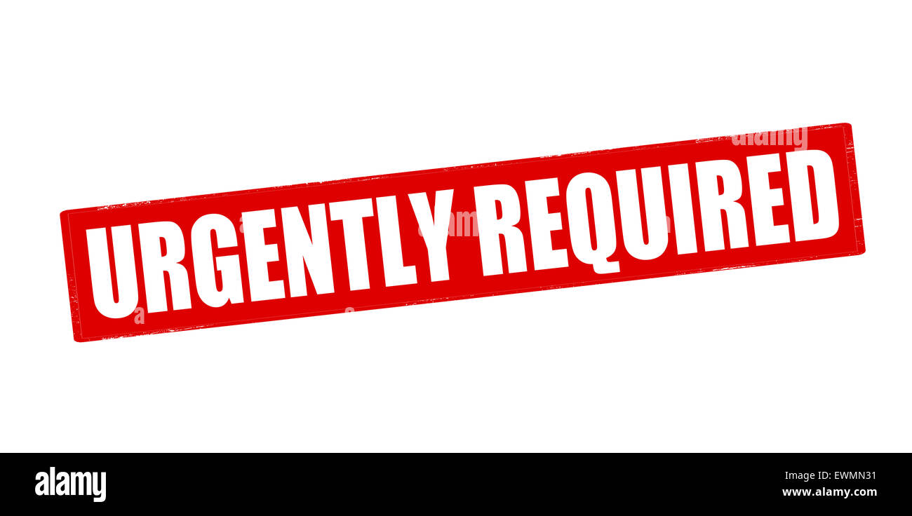 Rubber stamp with text urgently required inside, illustration Stock ...