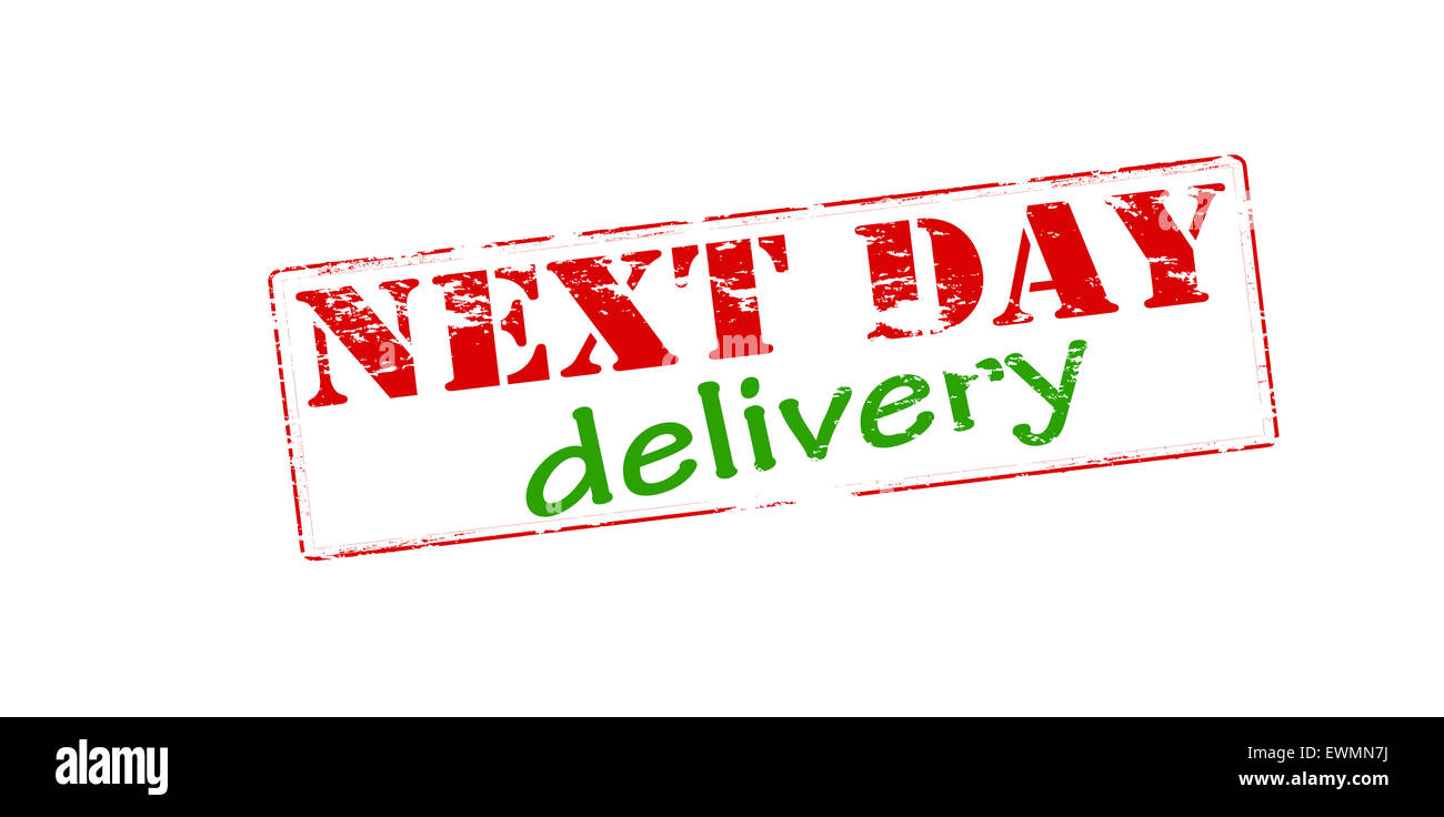 Rubber stamp with text next day delivery inside, illustration Stock ...