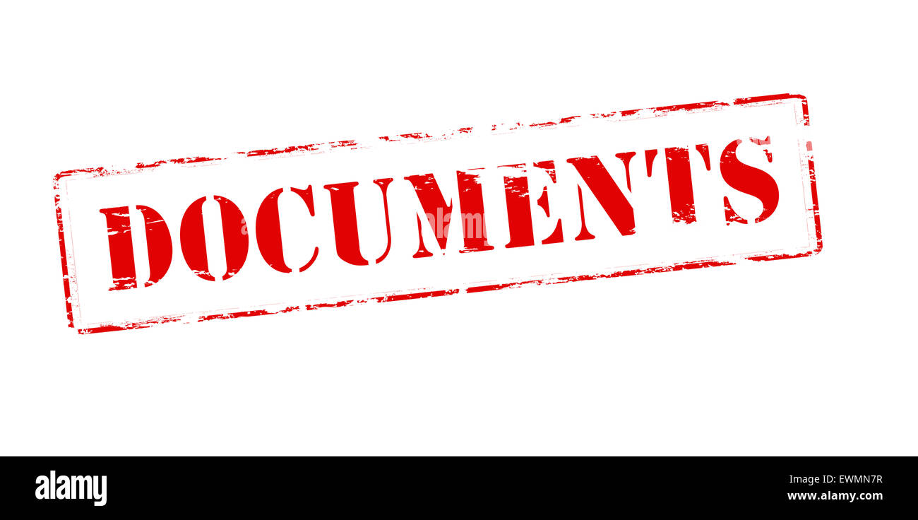 Rubber stamp with word documents inside, illustration Stock Photo - Alamy