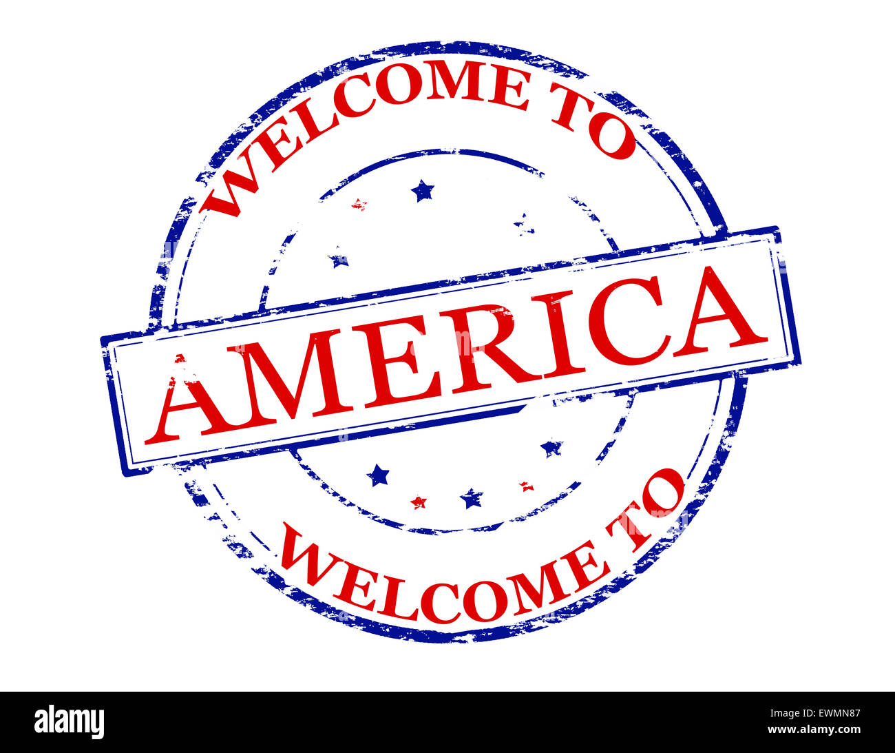 Rubber stamp with text welcome to America inside, illustration Stock ...