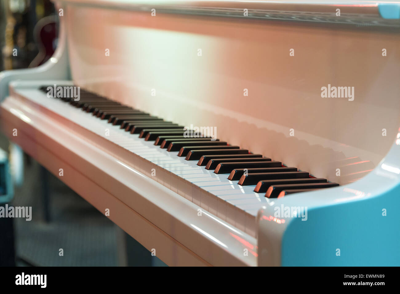 Close-up of piano keys. close frontal view Stock Photo - Alamy