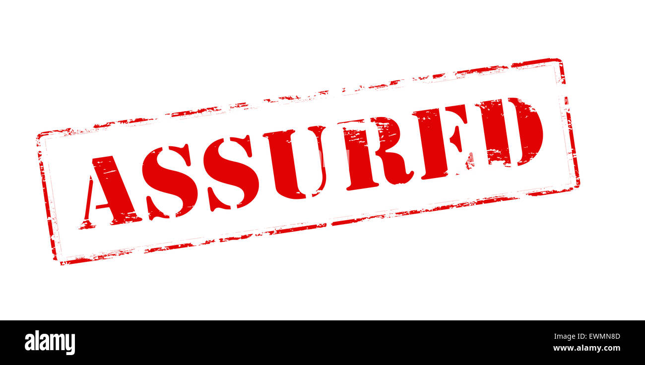 Rubber stamp with word assured inside, illustration Stock Photo - Alamy