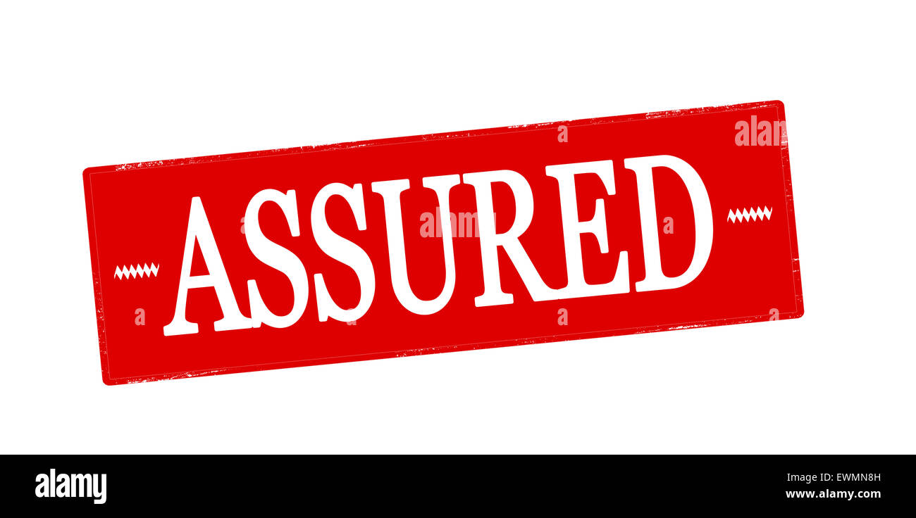 Rubber stamp with word assured inside, illustration Stock Photo - Alamy