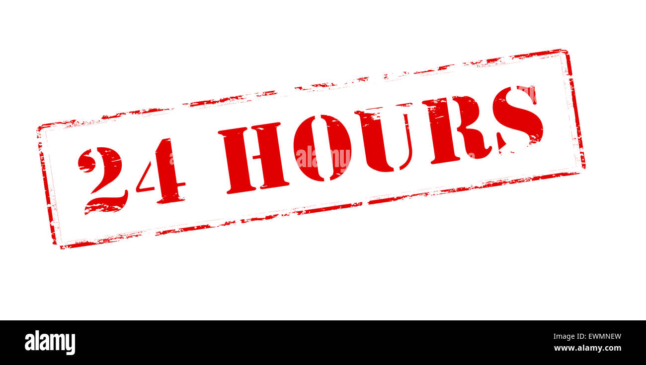 Rubber stamp with text twenty four hours inside, illustration Stock ...