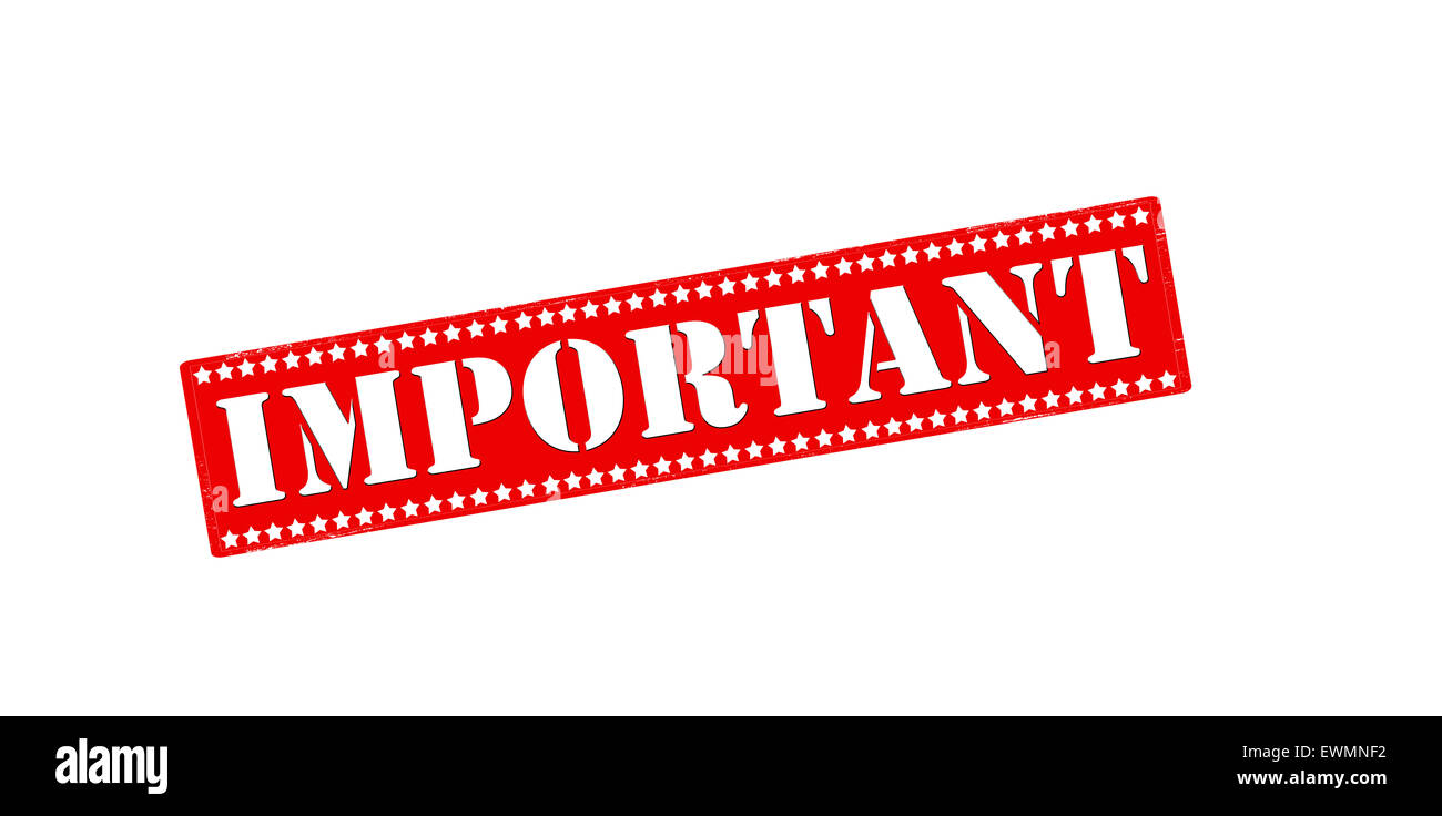 Rubber stamp with word important inside, illustration Stock Photo - Alamy