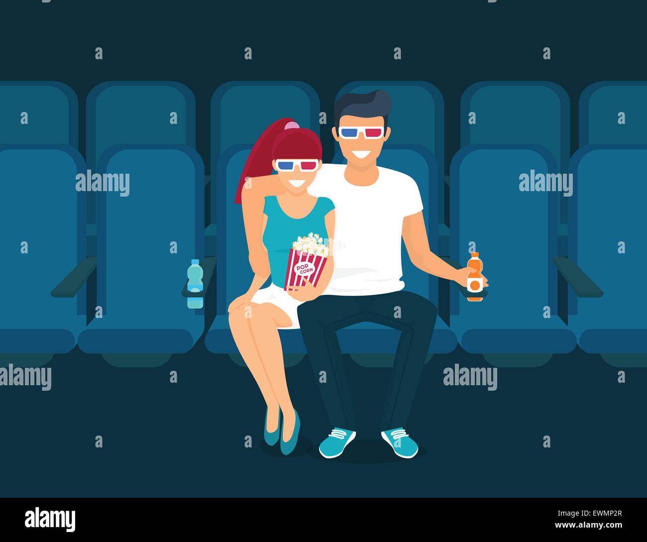 Couple in the cinema Stock Vector Image & Art - Alamy