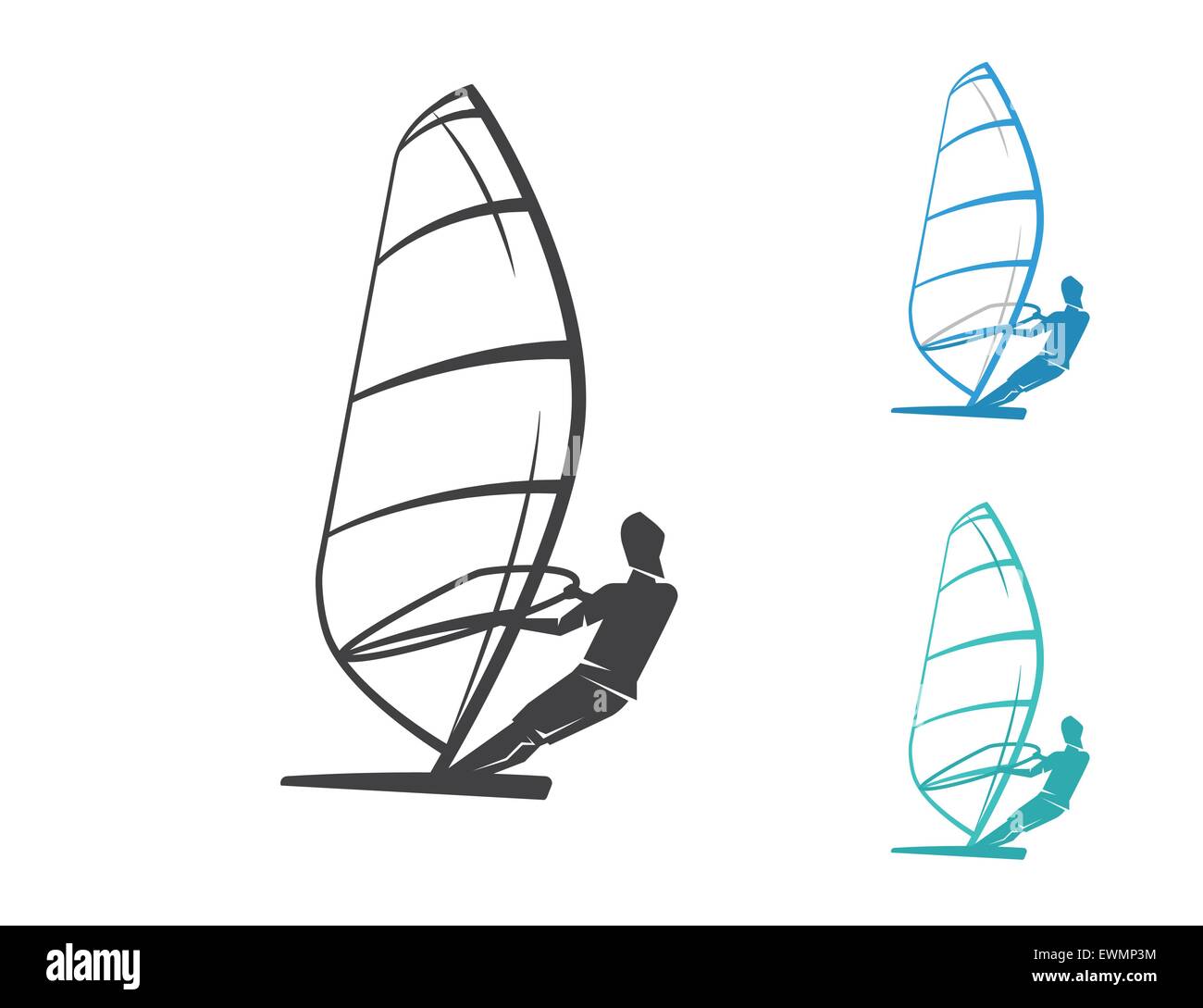 Vector drawing windsurfer hi-res stock photography and images - Alamy